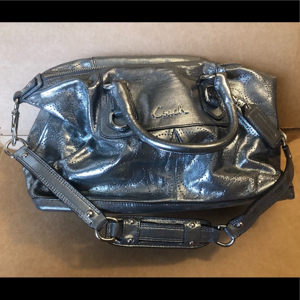 Coach Silver Fabric Handbag - Gem